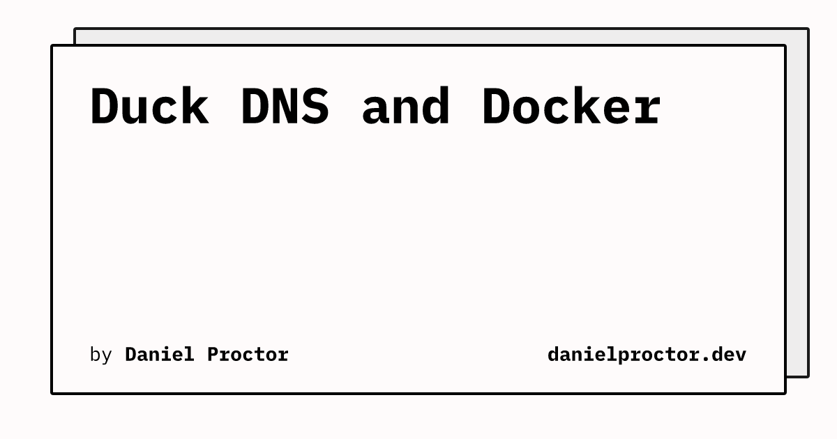 Duck Dns And Docker